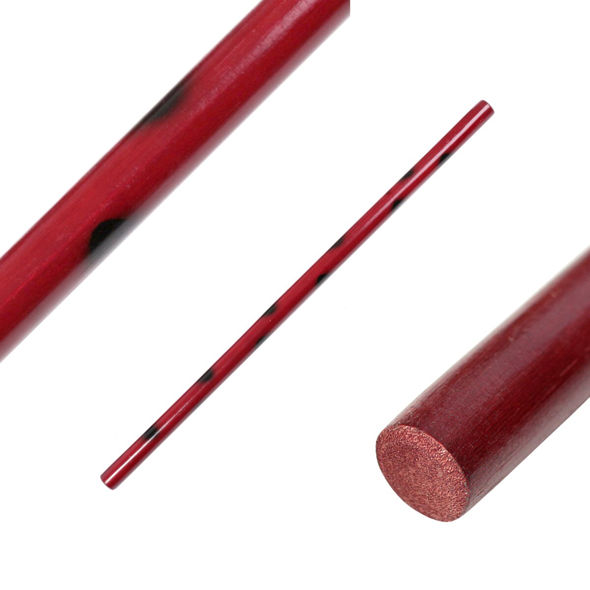 Escrima Stick Rattan - geschält, rot/schwarz