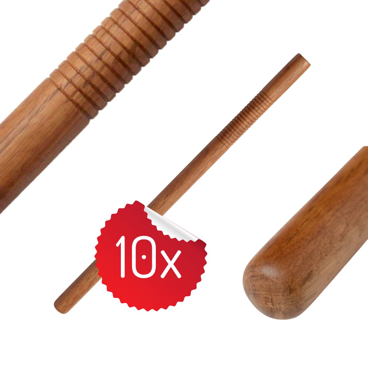 10x Escrima stick / baton red oak